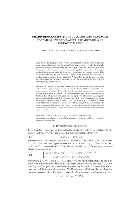 Pdf Sharp Regularity For Evolutionary Obstacle Problems