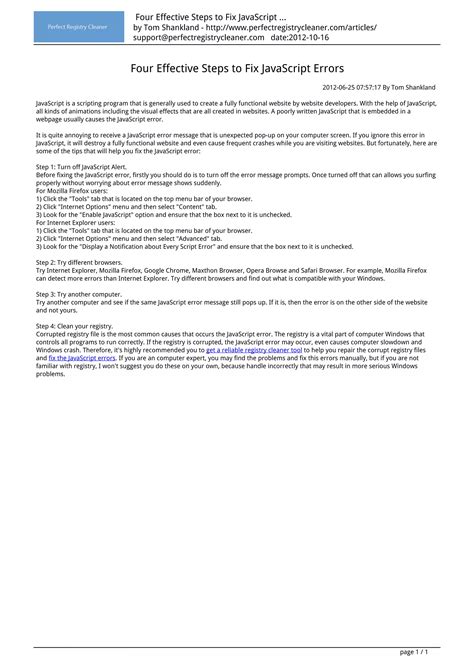 Javascript Error Four Effective Steps To Fix Javascript Errors Pdf