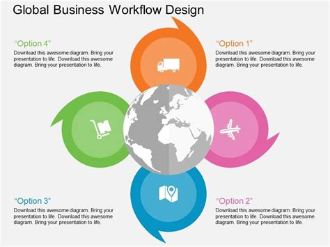 Lk Global Business Workflow Design Flat Powerpoint Design Presentation PowerPoint Images