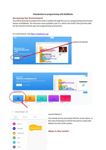Python Turtle Through Edublocks Teaching Resources