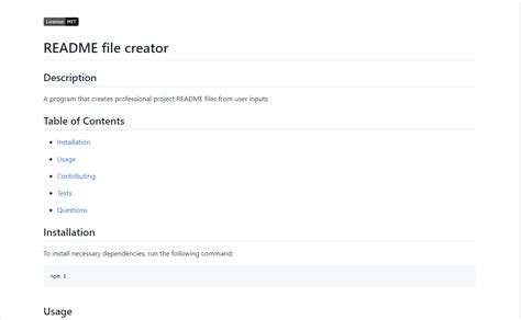 Github Avocadocodingreadmefilecreator Readme Creator Program
