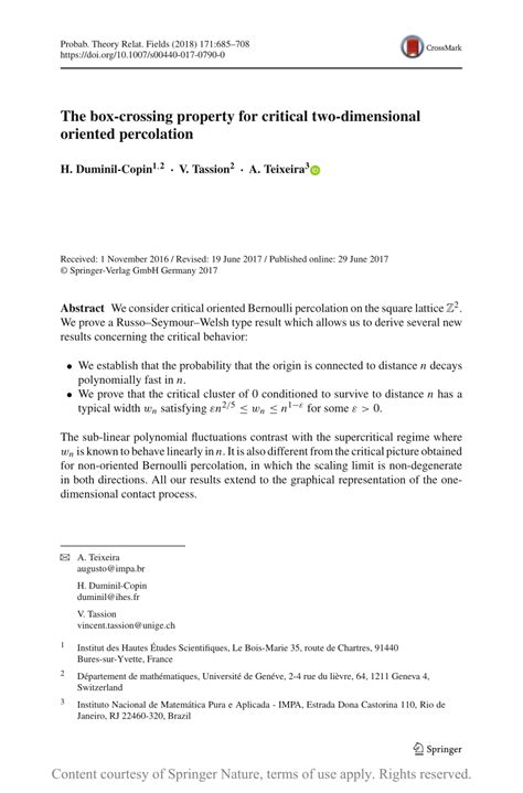 The Box Crossing Property For Critical Two Dimensional Oriented Percolation