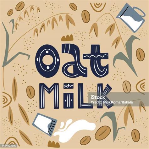 오트밀 우유 채식주의자를 위한 우유 유당이 없는 우유 유제품의 대안 개념에 대한 스톡 벡터 아트 및 기타 이미지 개념 개체