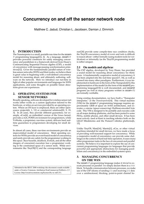 pdf concurrency on and off the sensor network node