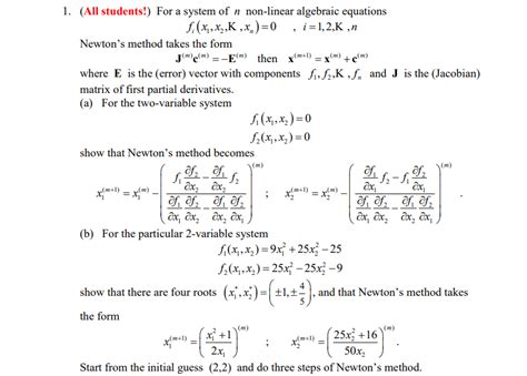 All Students For A System Of N Non Linear Chegg
