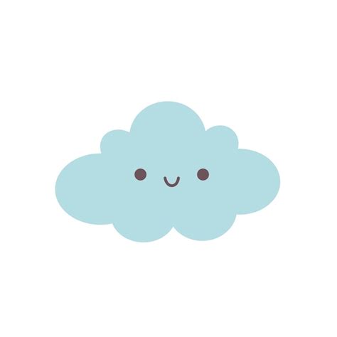 Premium Vector Cute Cloud Character Smiling Cloud Face Vector Illustration In Flat Style