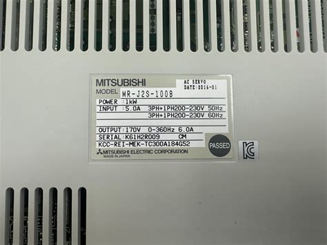 Mitsubishi Melservo Mr J2s 100b Ac Servo Amplifier Novus Ferro Pte Ltd