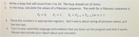 Solved 1 Write A Loop That Will Count From 1 To 10 The Chegg Com