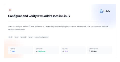 Configure And Verify Ipv6 Addresses In Linux Labex