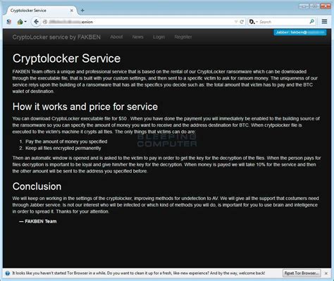New Ransomware As A Service Announced Called Cryptolocker Service