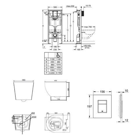 Grohe Solido Pack Wc Bâti Support Autoportant Wc Suspendu Ceramia