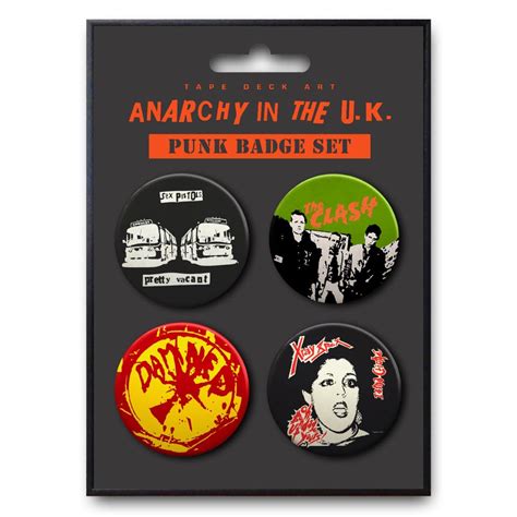 Anarchy In The Uk Punk Badge Set By Tony Dennis Aka Tape Deck Art