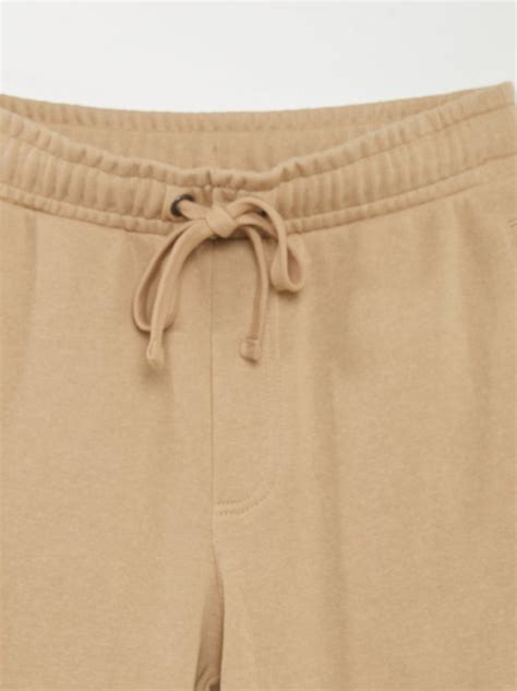 Shorts Leggeri In Tessuto Felpato Tinta Unita Beige Uomo 780