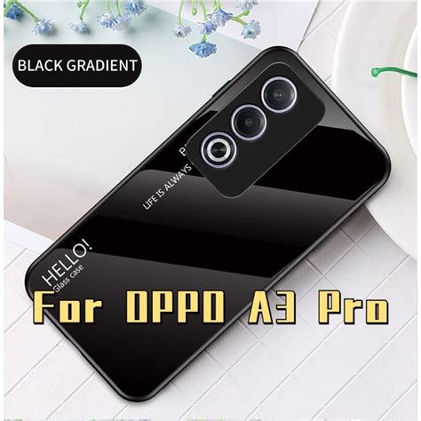 ปลอกสําหรับ Oppo A3 Pro Oppoa3pro A3pro 5g Gradient สีกระจกนิรภัยเคส