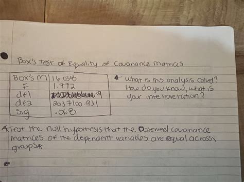solved box s test of equality of covariance matriaswhat is