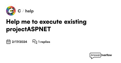 Help Me To Execute Existing Projectaspnet C