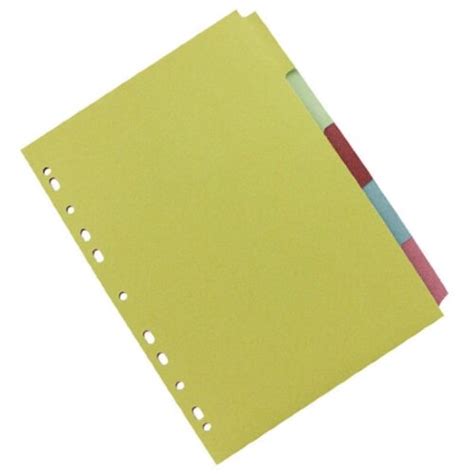 Part Subject Dividers A Multipunched Assorted Colour Q Connect KF Hunt Office UK