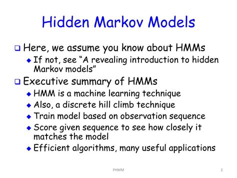 PPT Introduction To Profile Hidden Markov Models PowerPoint Presentation ID