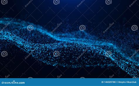 Wave Of Particles Abstract Particle Data Visualization Abstract