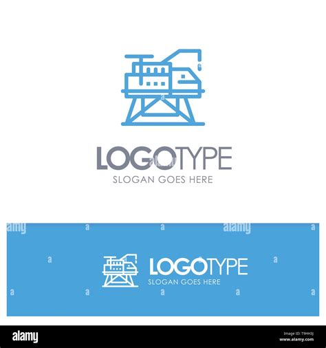 Construction Engineering Laboratory Platform Blue Outline Logo With