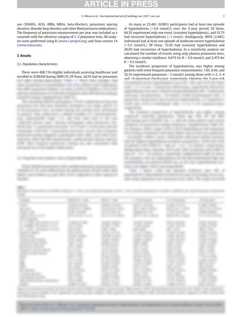 Solution Incidence And Determinants Of Hyperkalemia And Hypokalemia In A Large Healthcare