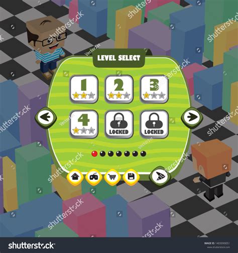Game Ui Menu Application Mobile App Stock Vector Royalty Free 1403090051 Shutterstock