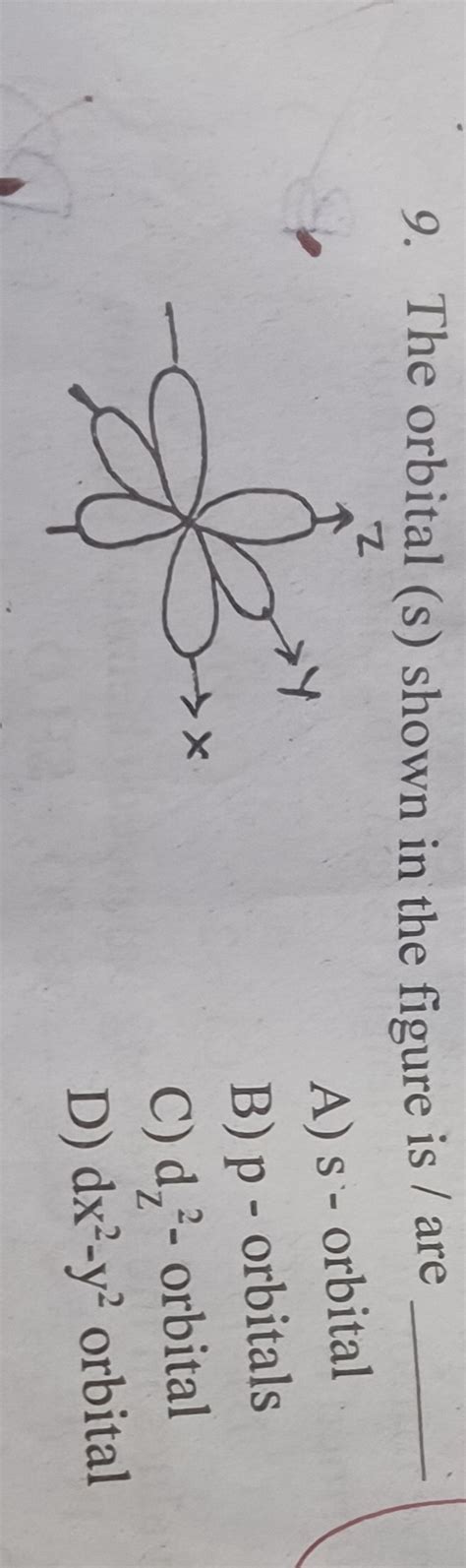 9 The Orbital S Shown In The Figure Is Are A S Orbitalb P Or
