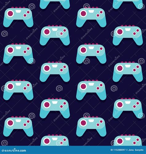 Gamepad Pattern Seamless Texture With Console Videogame Controllers And Game Slogans Vector