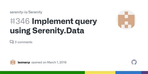 implement query using serenity data · issue 346 · serenity is serenity