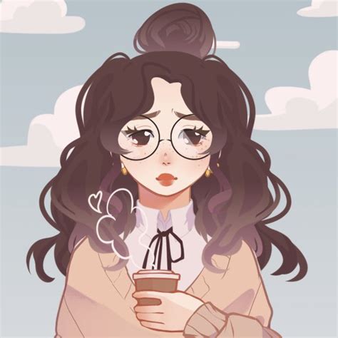 Anime Nerd Girl With Brown Hair