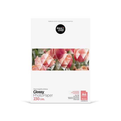 Papel Glossy 230 grs A4 100 hojas