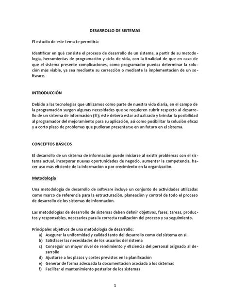 Desarrollo De Sistemas Pdf Software Lenguaje De Modelado Unificado