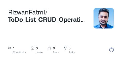 GitHub RizwanFatmi ToDo List CRUD Operation