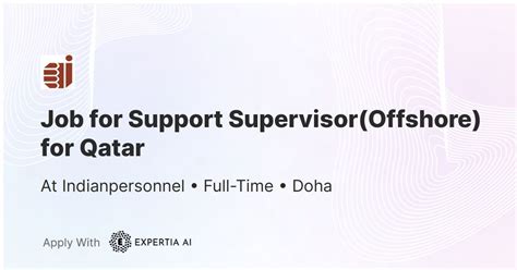Job For Support Supervisoroffshore For Qatar Job Doha Senior
