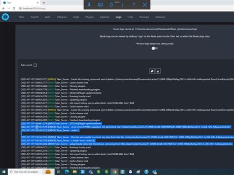 error while using tear r tdarr