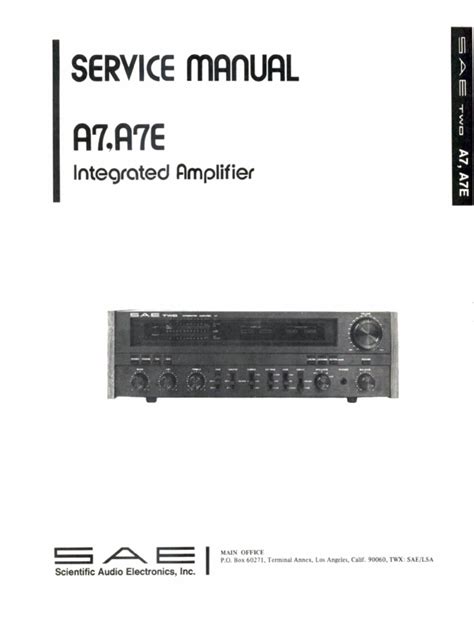 Sae A7 A7e Amplifier Sm Pdf