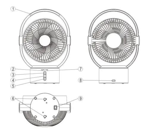 Kleah Kn L2819 Rechargeable Table Fan Instruction Manual