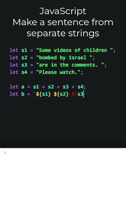 Javascript · How To Make A Sentence From Seperate Strings Youtube
