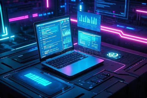 Computer Network Concept Network Infrastructure Cyber Communication Stock Illustration