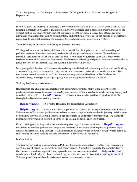 Dissertation Science Politique Exemple Pdf Science Thesis