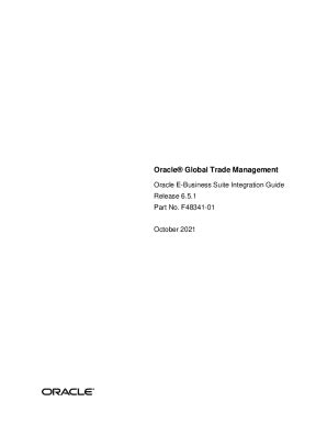 Fillable Online Oracle E Business Suite Integration Guide Oracle Global Trade Management Fax