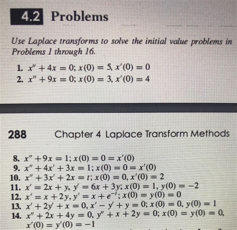 Solved 4 2 Problems Use Laplace Transforms To Solve The Chegg Com