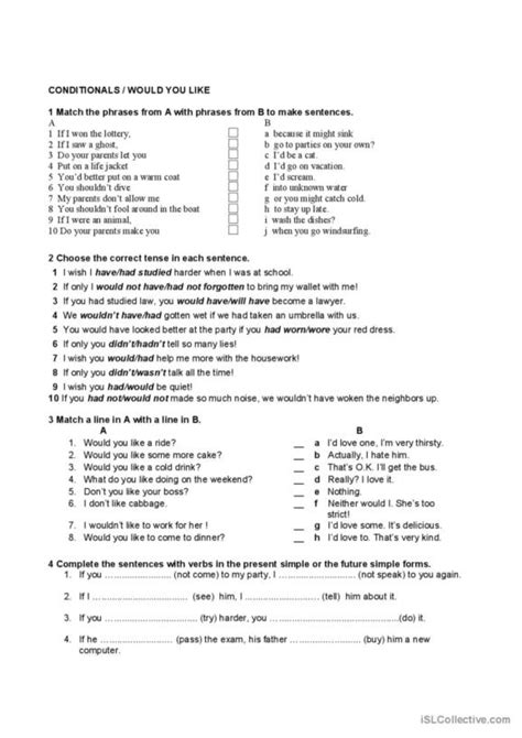 45 Conditionals Mixed Conditionals English Esl Worksheets