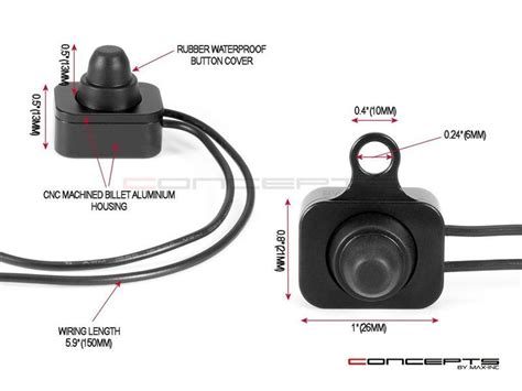 Aluminium Auxiliary Light Switch Black