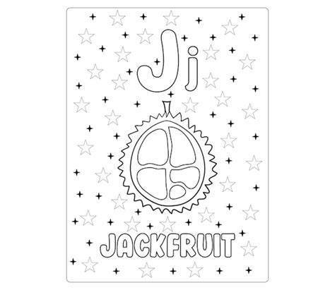 과일 알파벳 색칠 J Jackfruit 추적 알파벳 문자 추적 알파벳 색칠 추적 베 프리미엄 벡터