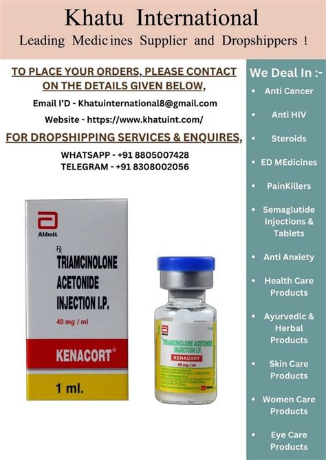 40 Mgml Kenacort 40mg Injection Packaging Type 1 Ml In 1 Vial