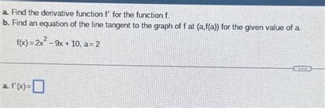 solved a find the derivative function f for the function