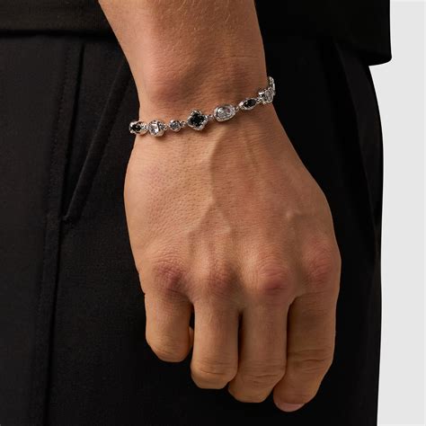 Melted Onyx Gemstone Bracelet Silver