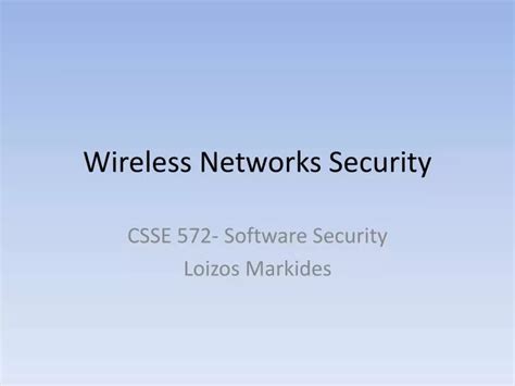 PPT Wireless Networks Security PowerPoint Presentation Free Download ID 70813