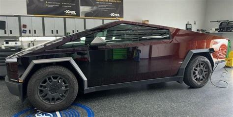 Flexishield Assassin Red Color Shift Ppf Wrapped Cybertruck Tesla